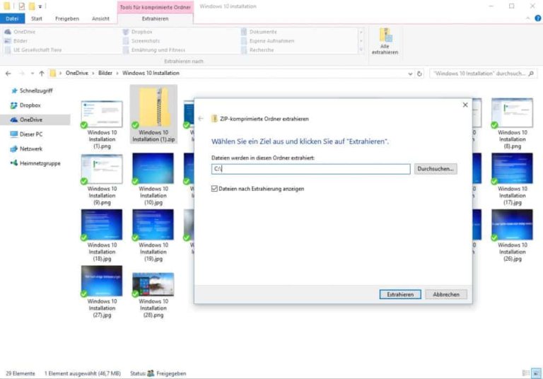 Windows 10: ZIP-Ordner entpacken - PCShow.de