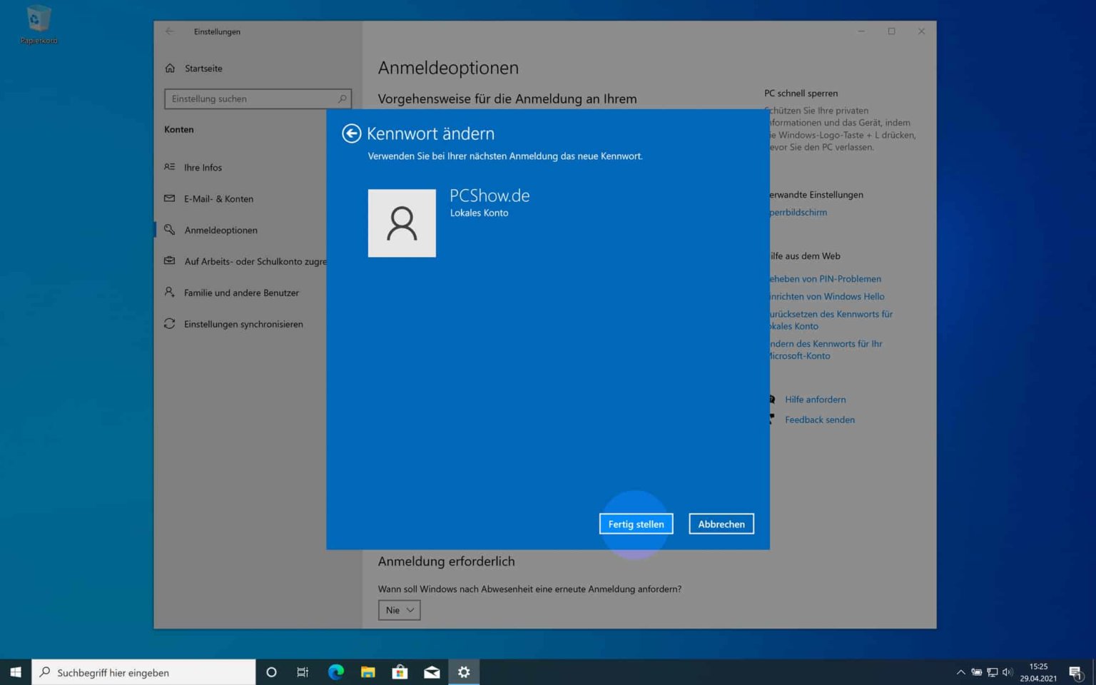 Passwort ändern Windows 10 – Schritt-für Schritt-Anleitung - PCShow.de Passwort ändern Windows 10 – Schritt-für Schritt-Anleitung - PCShow.de